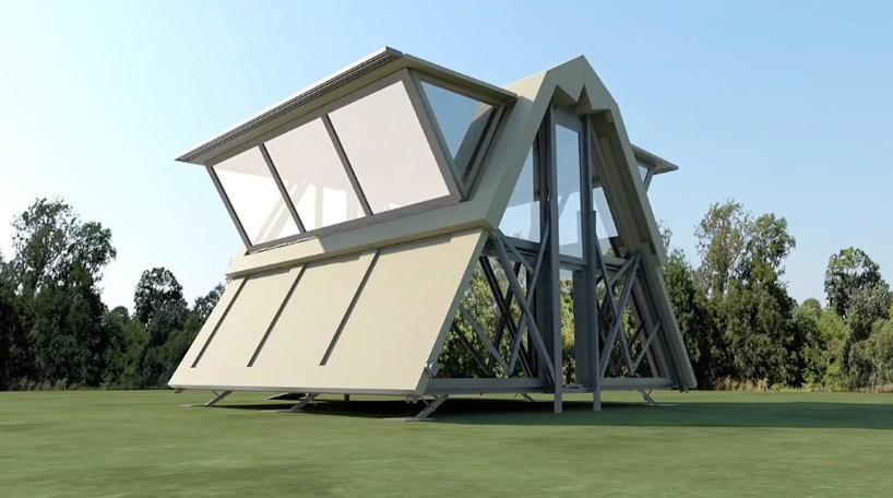 ten fold's houses unfold in eight minutes at the push of a button