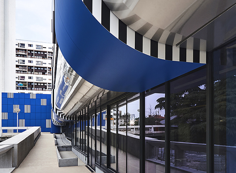 located on the front de seine, the building makes a stark imprint on ...