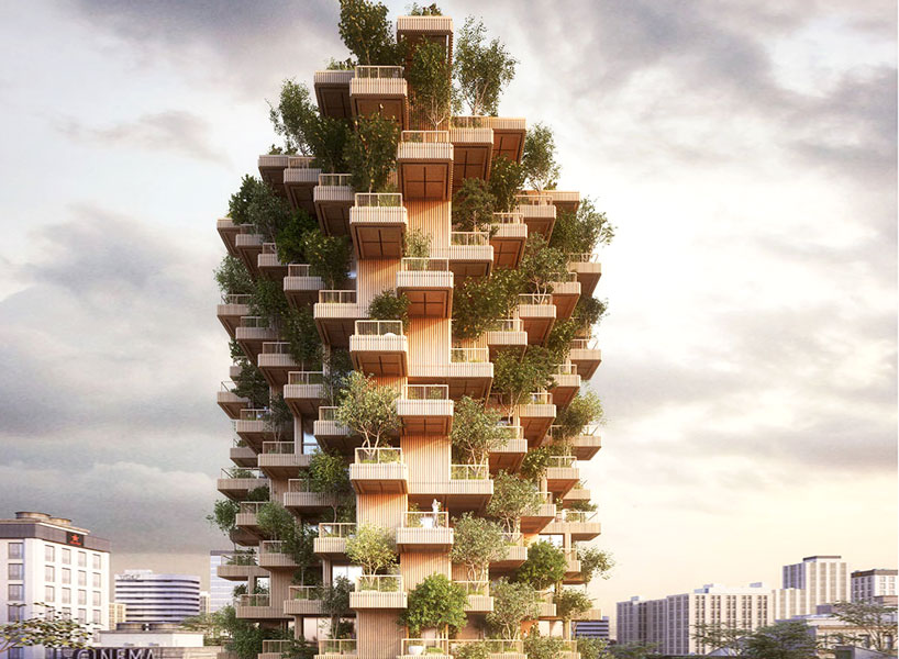 the tree tower stands at 62 meters high and will comprise 4500 sqm of ...