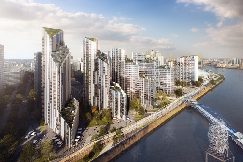 SOM envisions upper riverside towers for greenwich peninsula