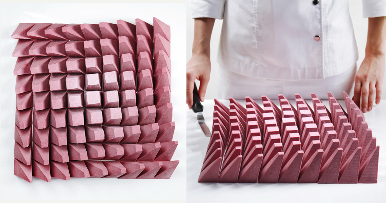 dinara kasko designs algorithmically-modeled 81 segments cake
