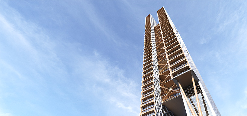proposed wooden skyscraper explores potential of timber buildings