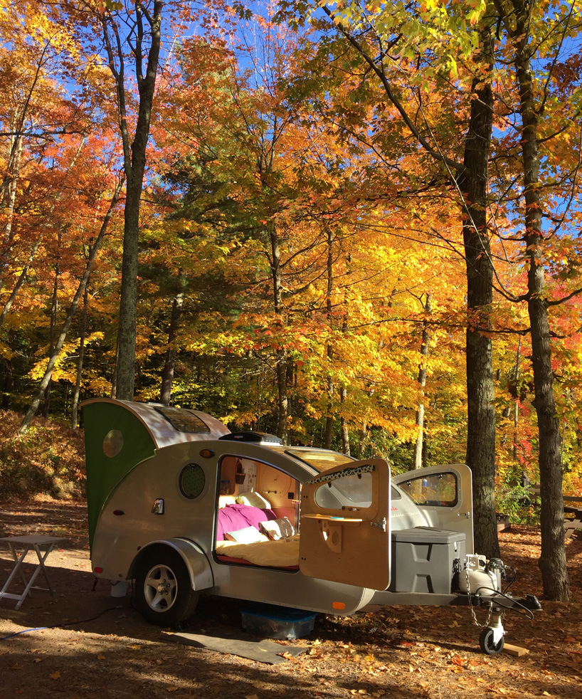vistabule's teardrop camping trailer is built for off-the-grid adventures