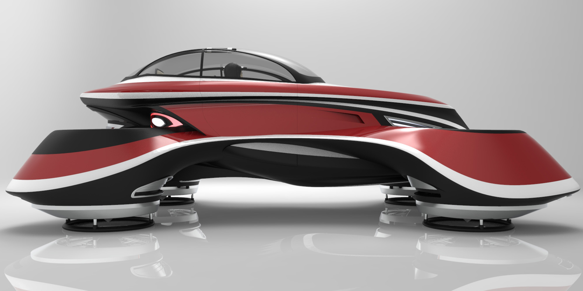 lazzarini's hover coupé is a visionary flying car concept