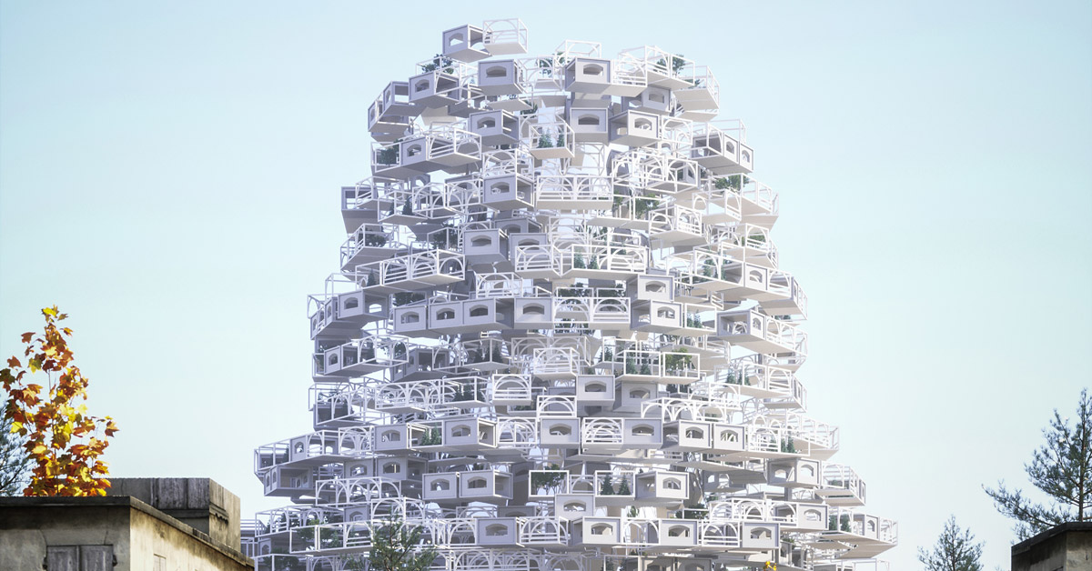 turkish students' new babel tower for the mosul postwar camp competition