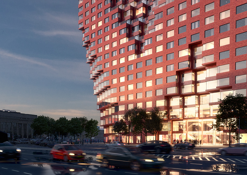MVRDV's mixed-use 'silhouette' building will feature red ceramic façades