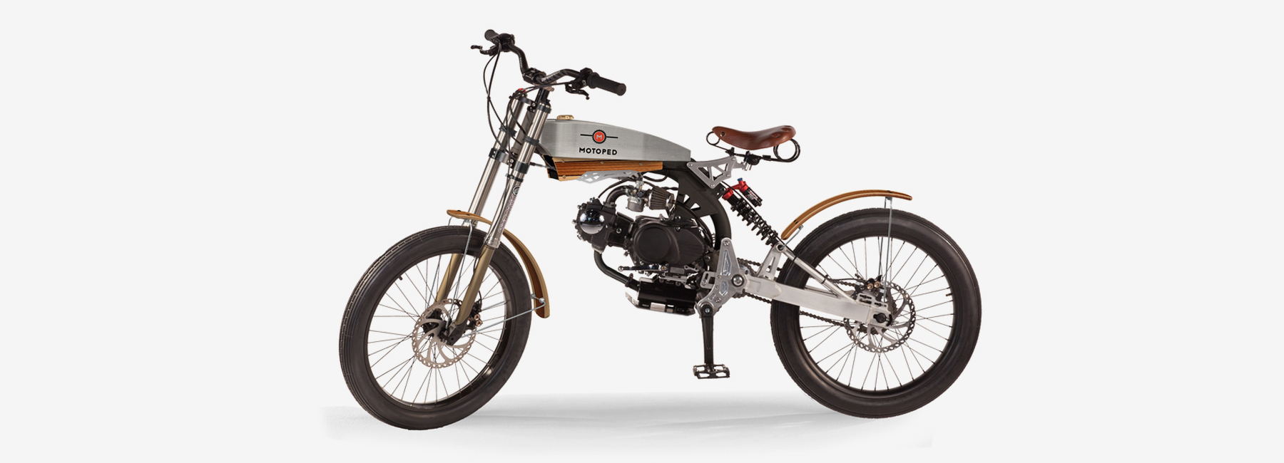 motoped's cruzer motorized bicycle travels over 240 km on a single tank