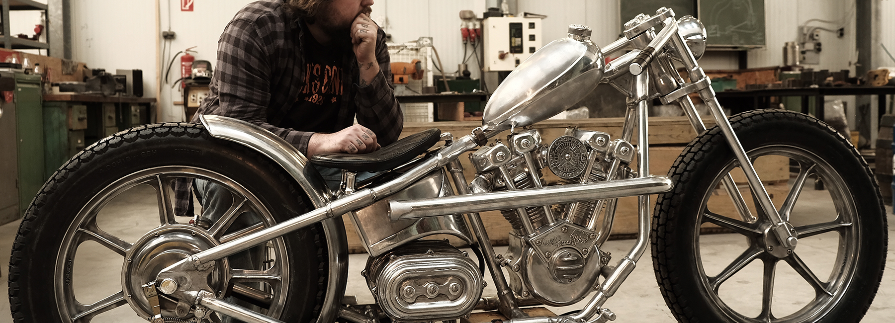 this old school stripped-down chopper is actually electric