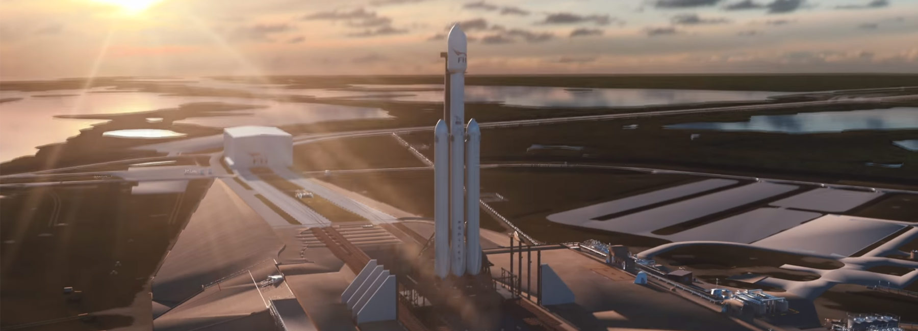 elon musk launches animation of spaceX falcon heavy on route to mars