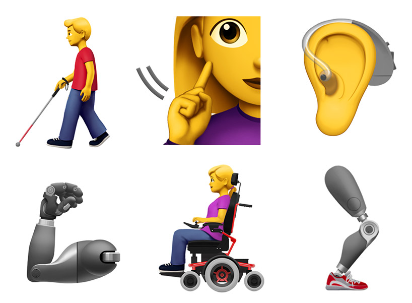 the proposal includes a guide dog, hearing aid, and people using canes ...