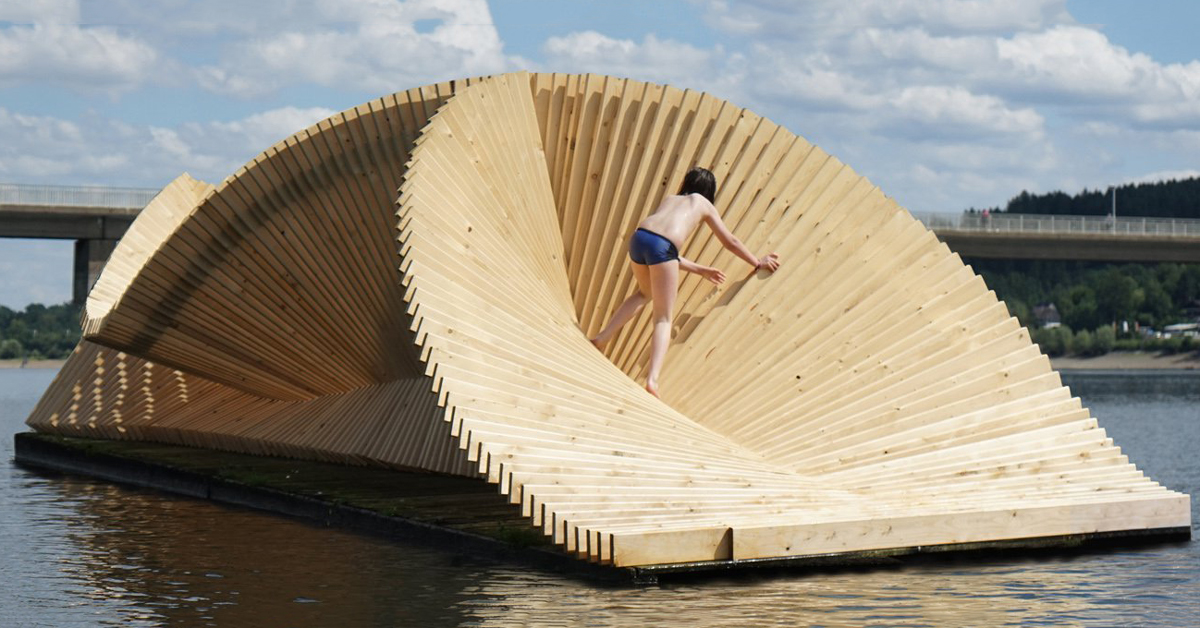 daewha kang design creates circe, a floating pavilion made of 278 ...