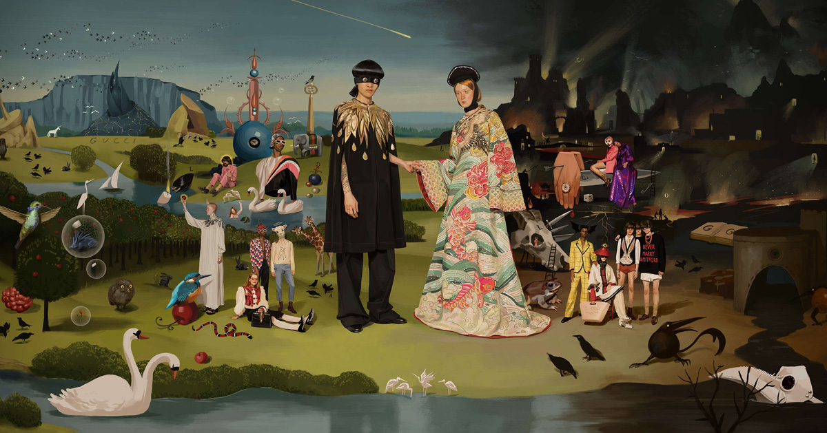 artist ignasi monreal transforms classic artworks in gucci's latest ...
