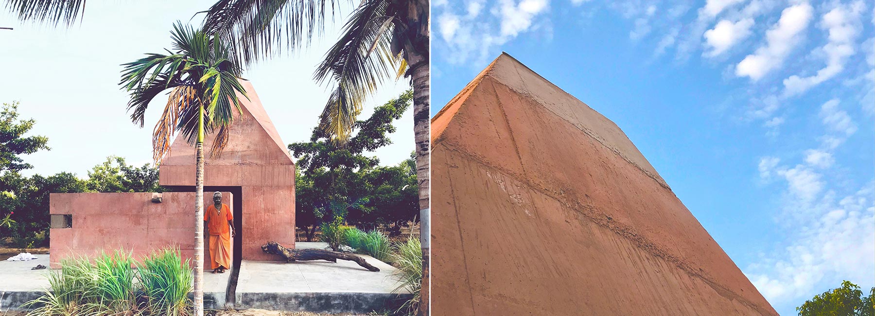 karan darda's orange hindu temple in india creates a contrast with ...