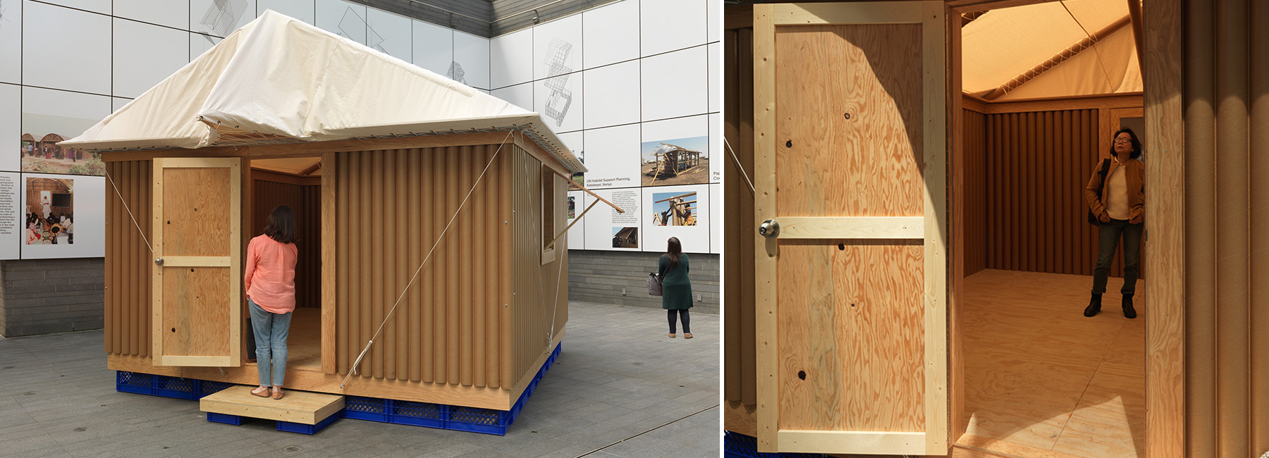 shigeru ban's kobe paper log house at the vancouver art gallery