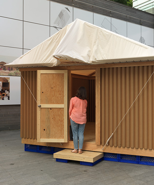 shigeru ban's kobe paper log house at the vancouver art gallery