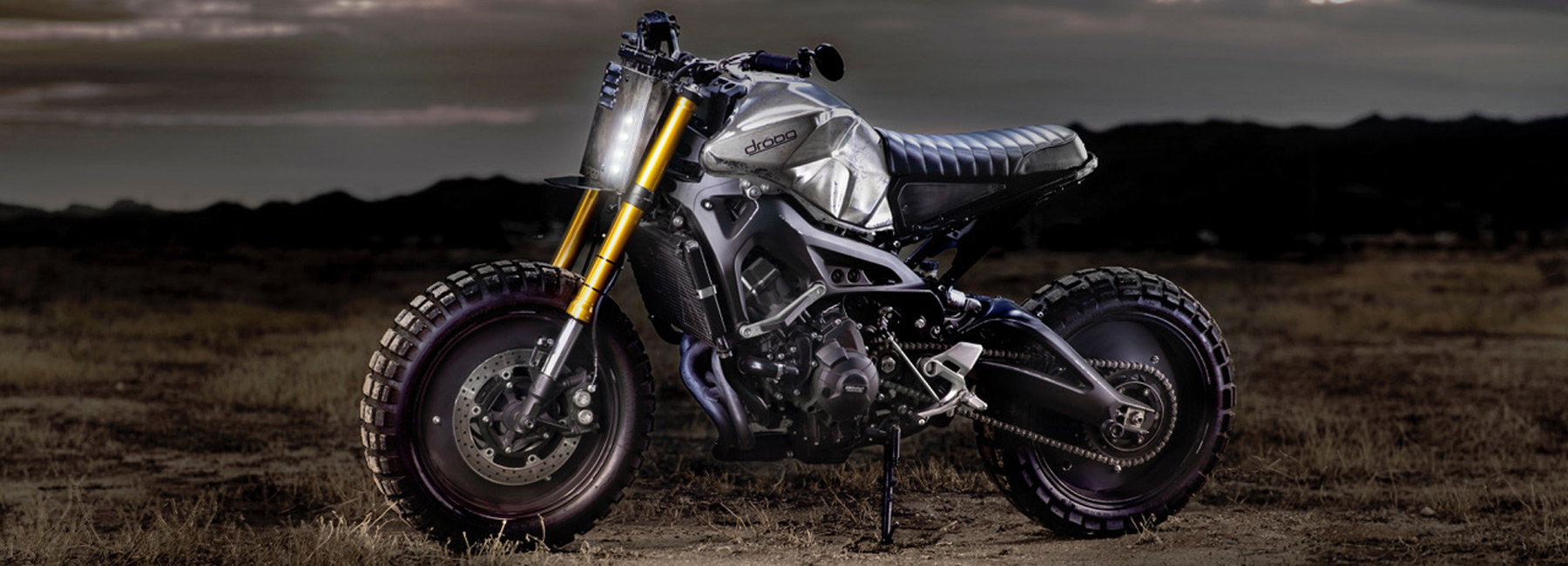 droog moto's ferocious yamaha scrambler is the ideal ride for trails ...