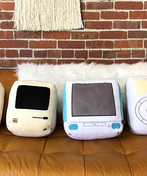 hug your old apple products with the iconic pillow collection