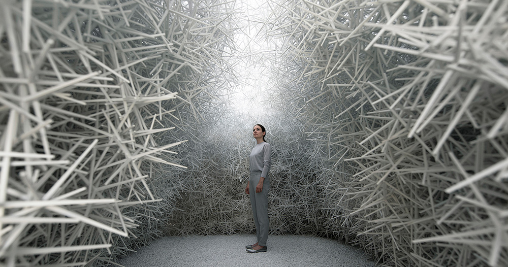 ICD aggregate pavilion comprises 120,000 star-like 'particles'