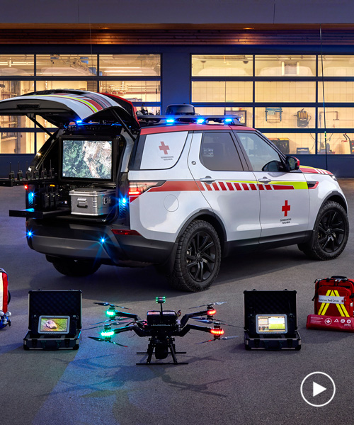 land rover's drone-equipped 'discovery' vehicle joins the red cross ...