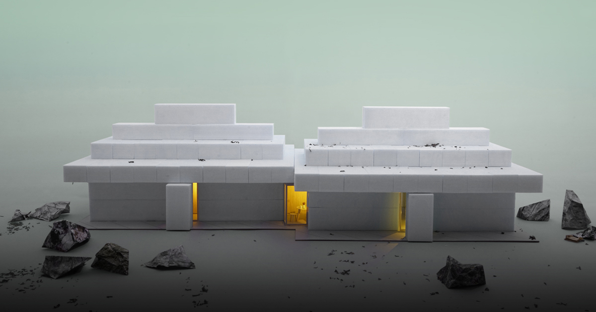 MOS architects' house no.12 is a babylonian temple built from foam blocks