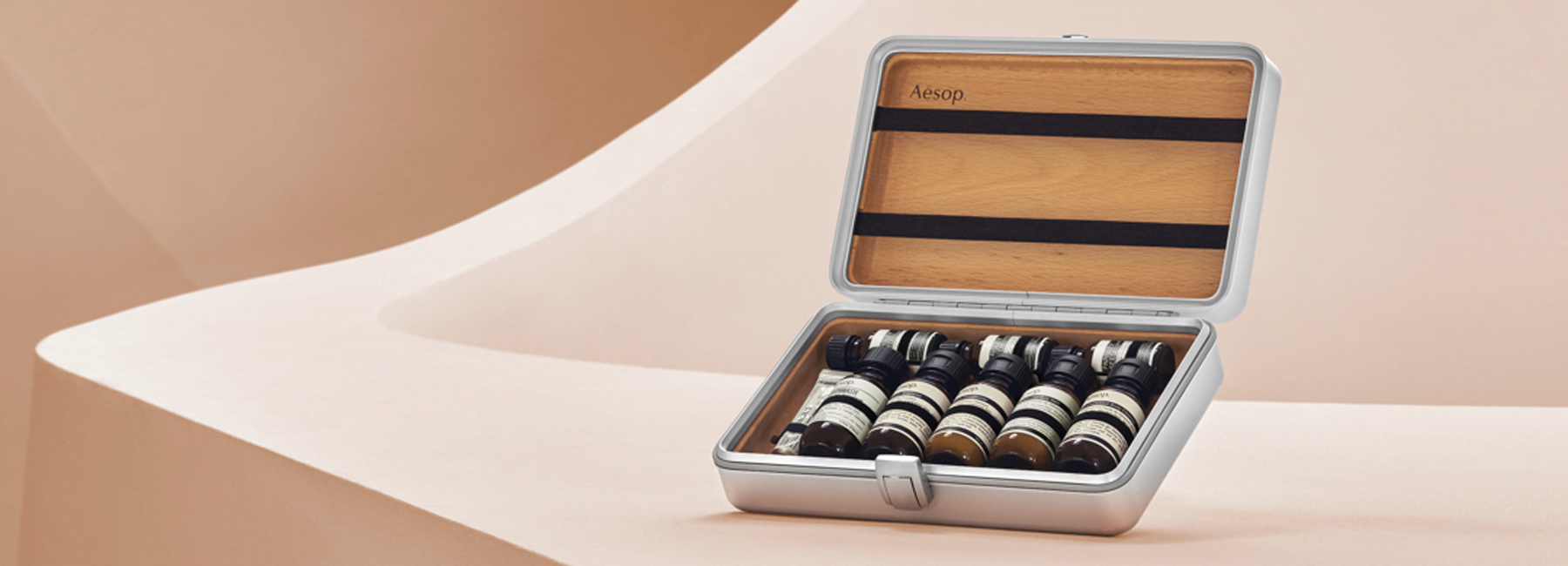 RIMOWA's teams up with aesop to release mini travel kit