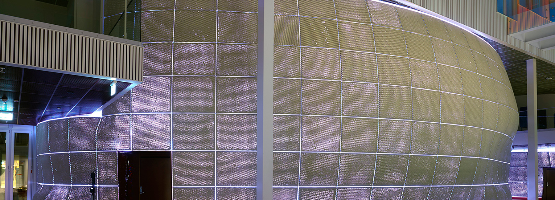 translucent structures made of compressed concrete and bubble wrap