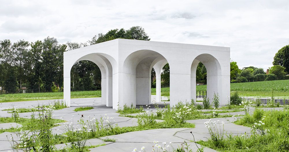 six vaults pavilion demonstrates a reinterpretation of classical elements