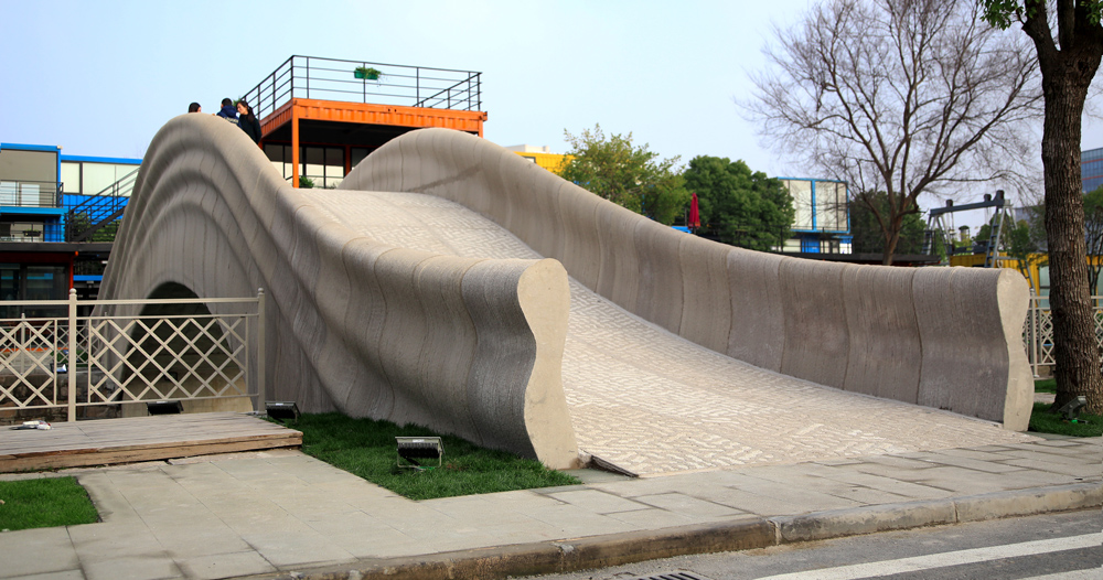 the world's largest 3D printed concrete bridge is completed in shanghai