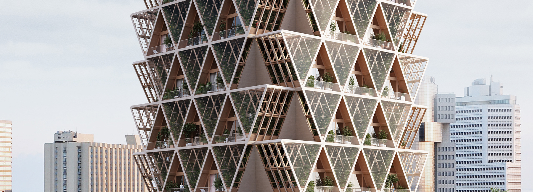 studio precht proposes high-rises of vertical farms and modular homes