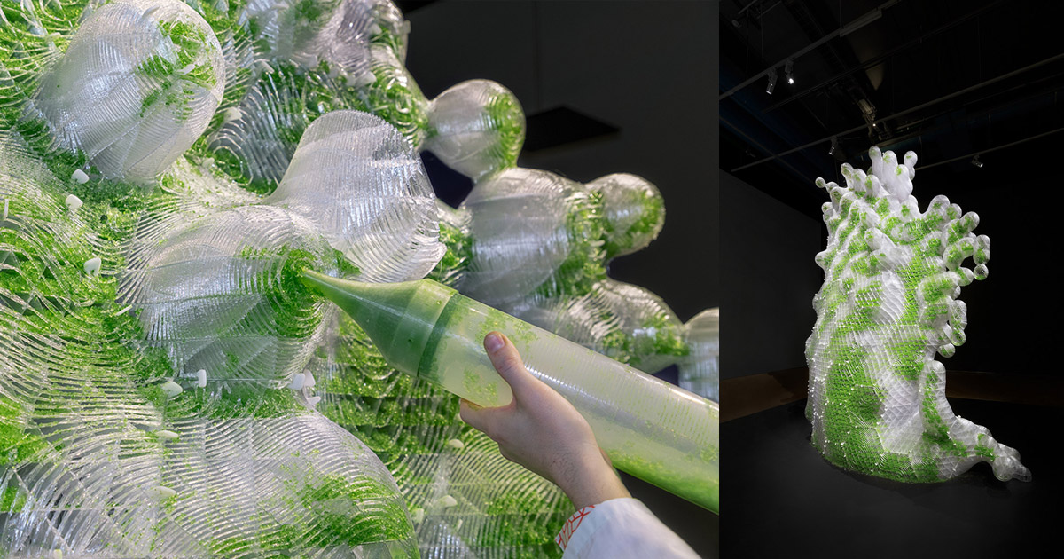 bio-digital sculptures are presented at centre pompidou in paris