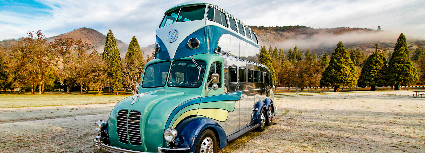randy grubb invents a magic double decker bus with elevator to boot