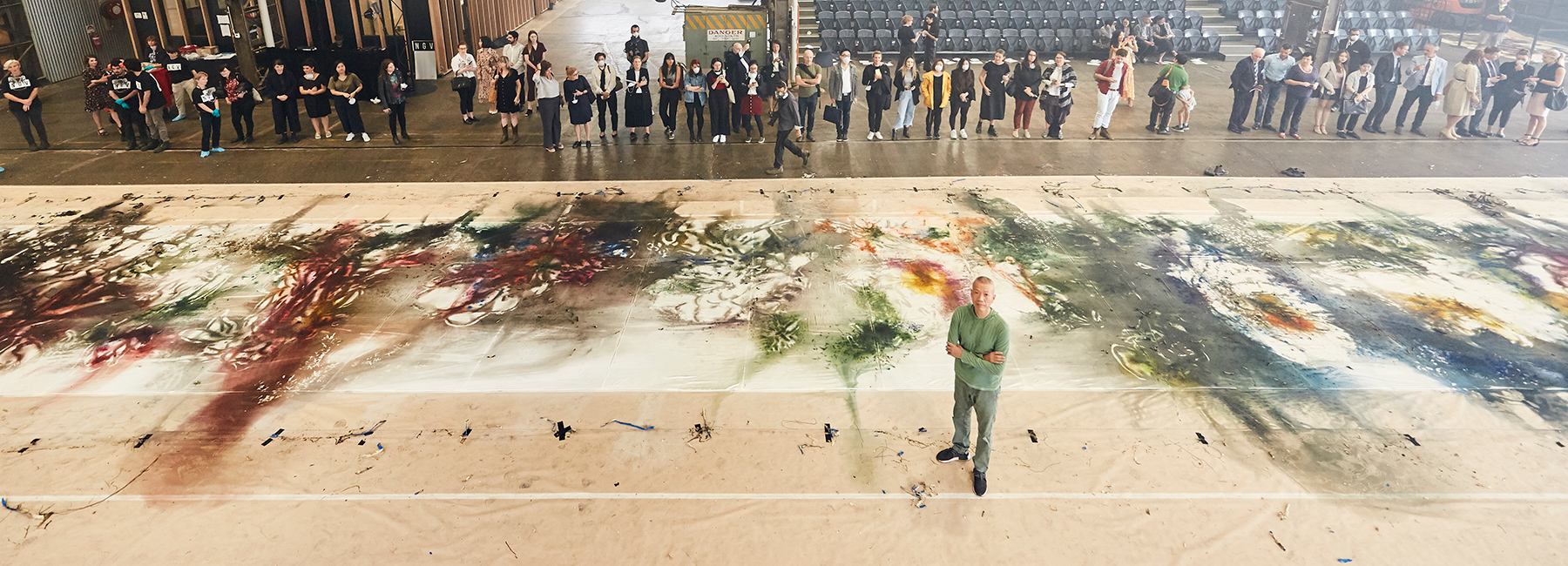 cai guo-qiang ignites gunpowder to scorch intricate patterns on silk canvas