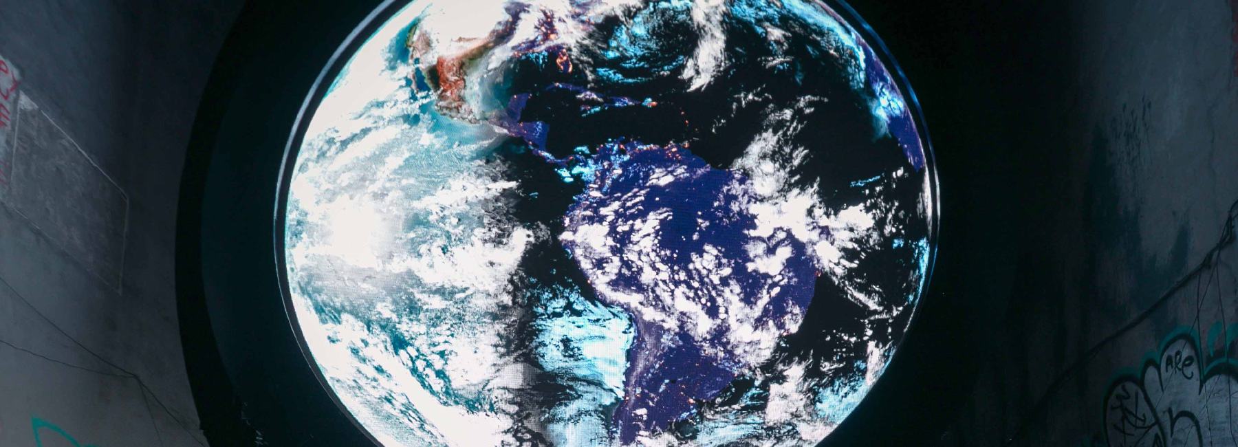 sebastian errazuriz live streams earth from space in 20-foot blu marble ...