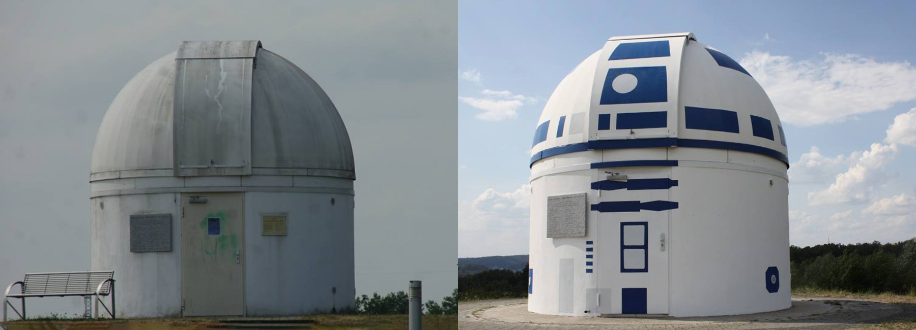 star wars fans transform observatory into giant R2-D2
