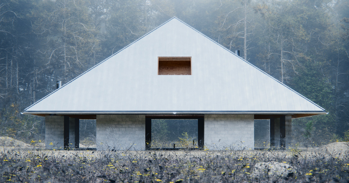 WOJR designs symmetrical 'house of the woodland' with striking pyramid roof