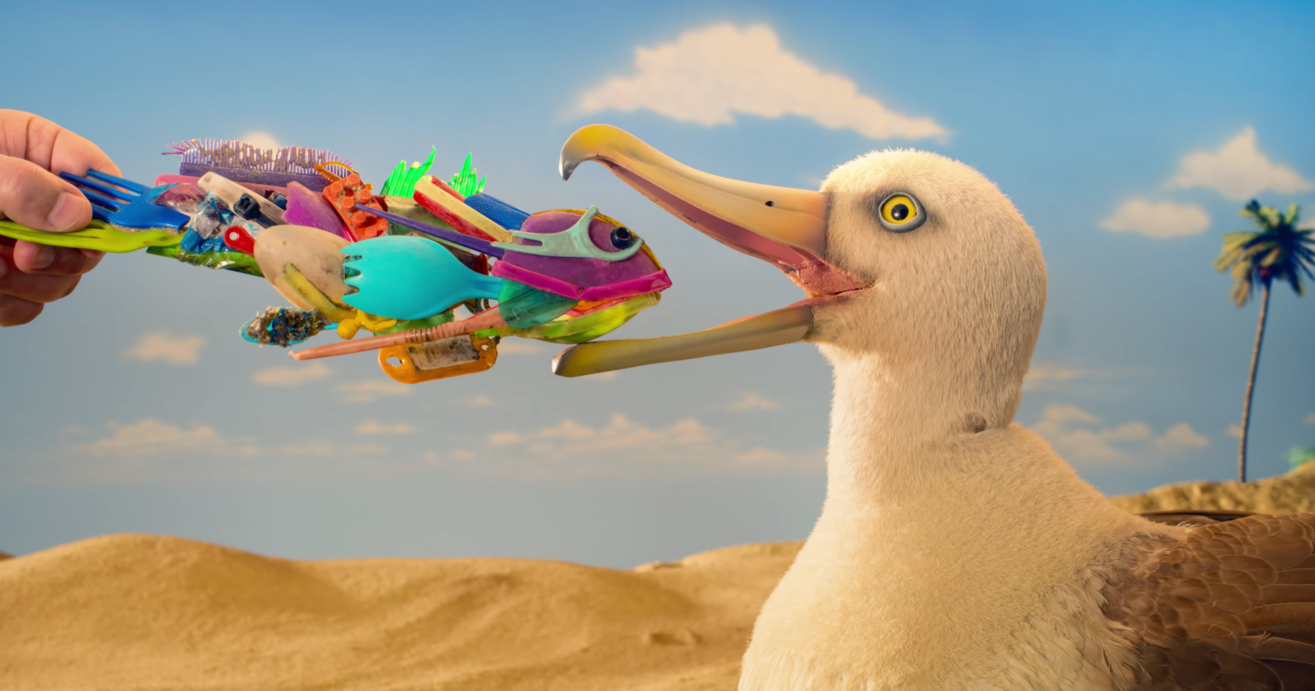 a stop motion fish made of plastic forks + spoons devastates marine ...