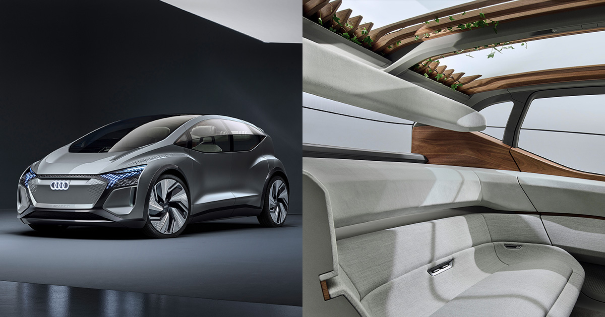 AUDI reveals AI:ME with a pergola 'garden roof' and living plants