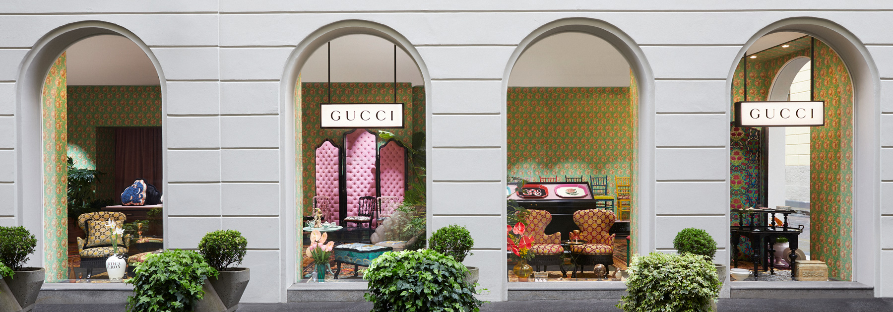 gucci opens pop-up 'apartment' store during milan design week