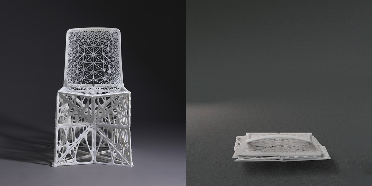 patrick jouin unveils foldable 3D printed TAMU chair at milan design week