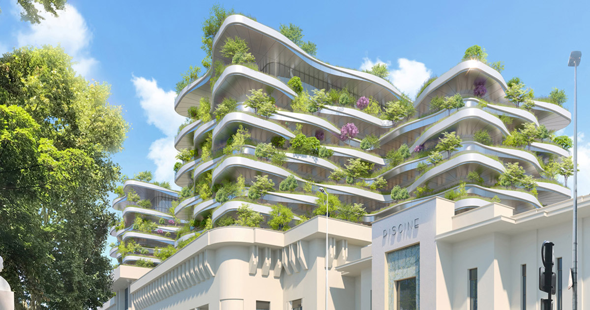 vincent callebaut envisions waves of green terraces for building in france