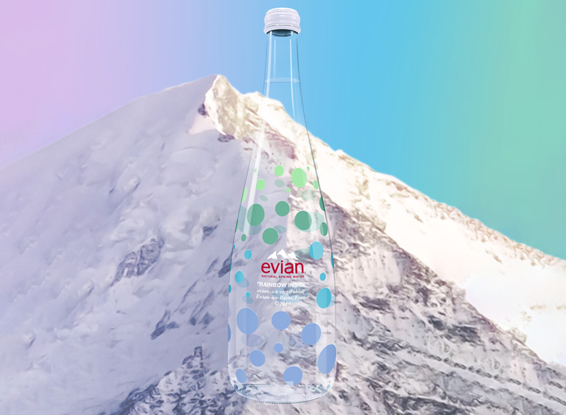 virgil abloh's limited edition glass bottle for evian drops in new york ...