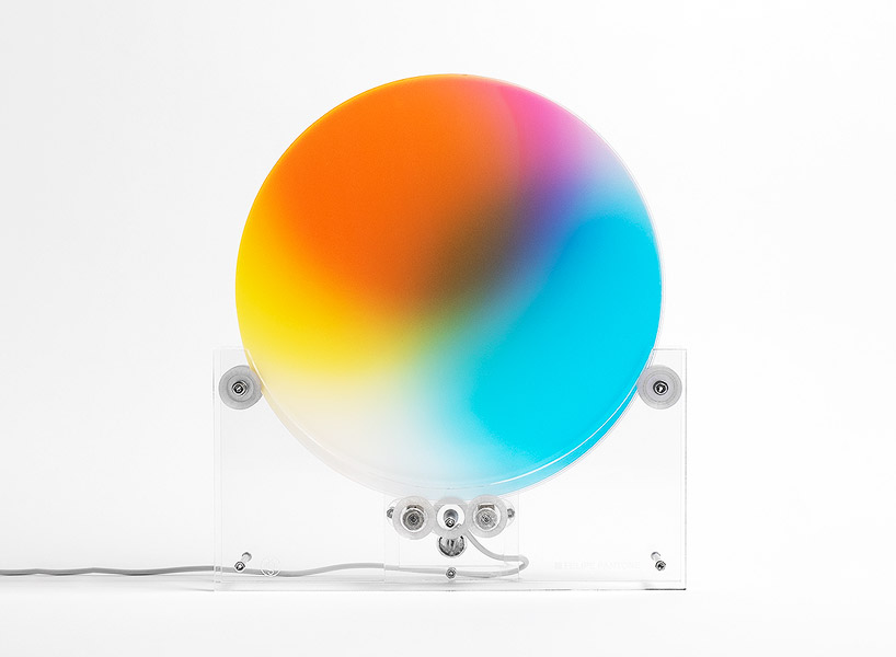 felipe pantone combines three acrylic discs that mix with one another ...
