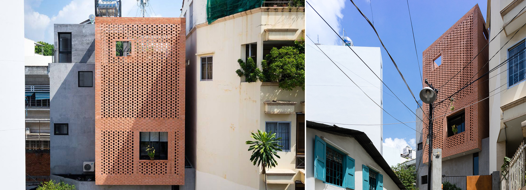tropical space combines perforated clay brick + concrete for NDC house ...