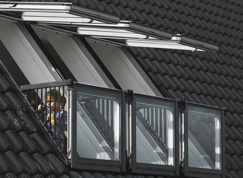the velux cabrio is installed like a skylight and can be opened in two ...