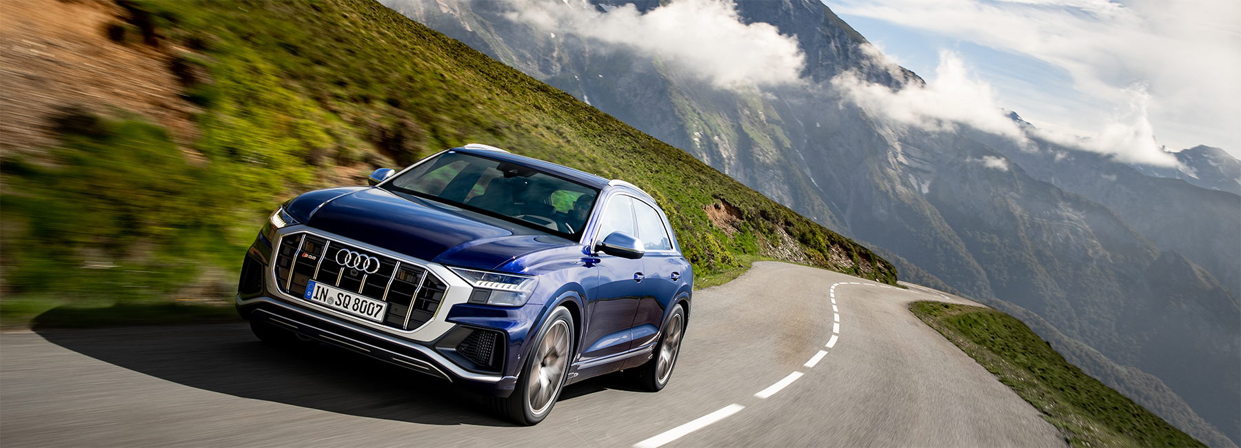 scaling the summits of the french pyrenees in the sporty AUDI SQ8 SUV