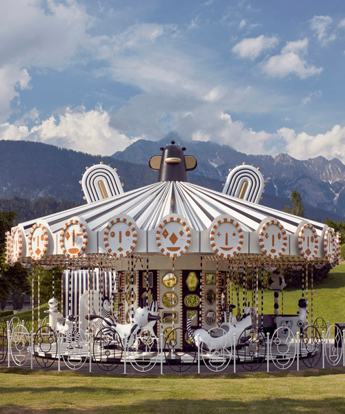 jaime hayon creates a fantastical crystallized carousel for swarovski