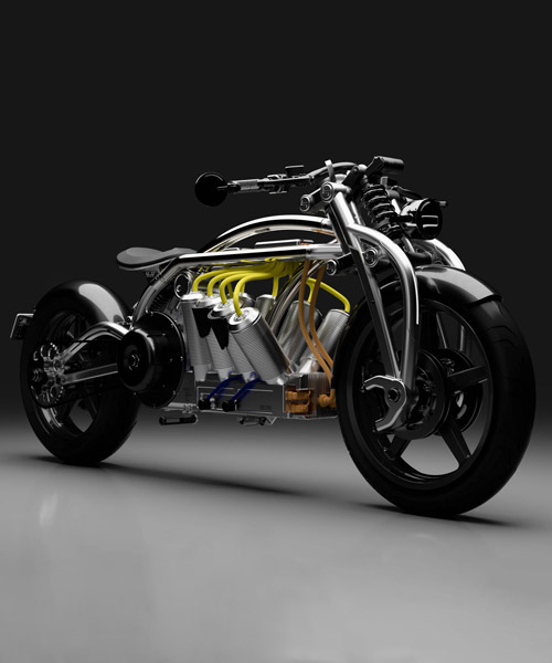 curtiss unveils 2020 zeus electric motorcycle with exposed V8 style ...
