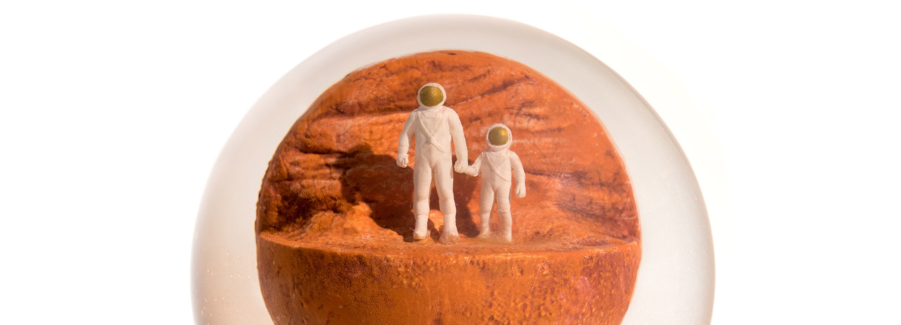 dan abramson's mars dust globe depicts the planet's signature red storms