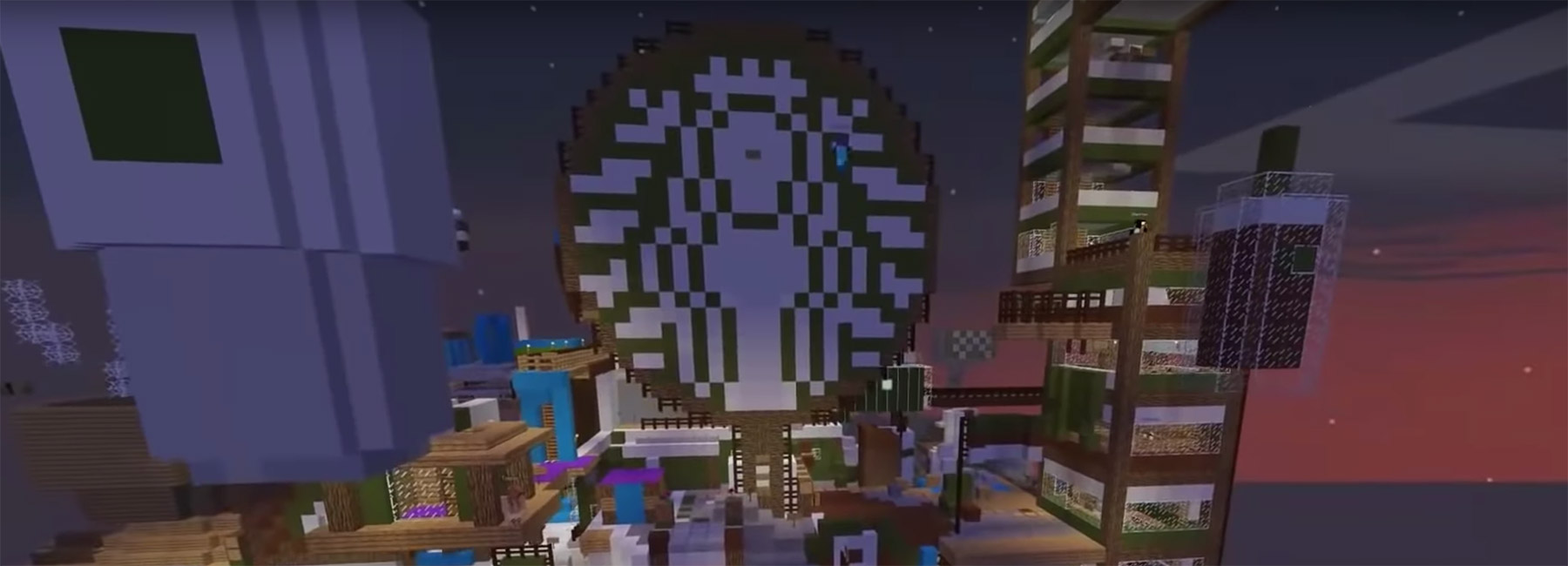 200 people virtually come together to build a massive starbucks island ...