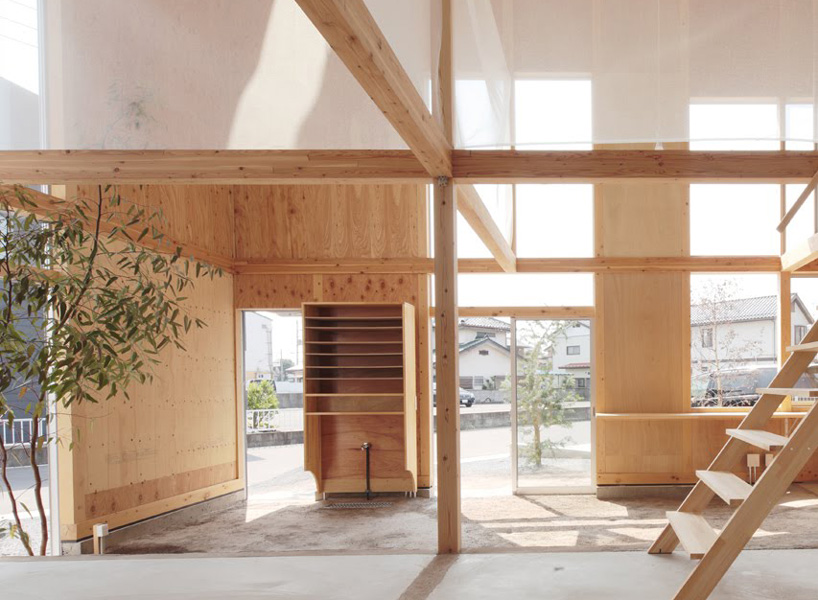 spaces are separated by lightweight sheets of fabric.